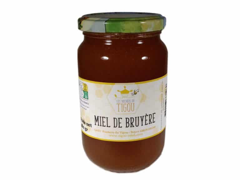 Miel de bruyère en pot de 480g. Vente en direct Tigoo-Miel